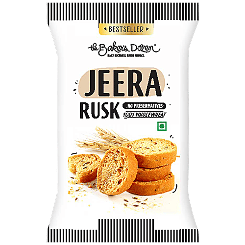 Buy The Baker's Dozen Jeera Rusk - 100% Whole Wheat, No Preservatives ...