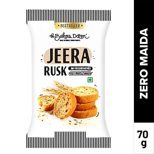 Buy The Baker's Dozen Jeera Rusk - 100% Whole Wheat, No Preservatives ...