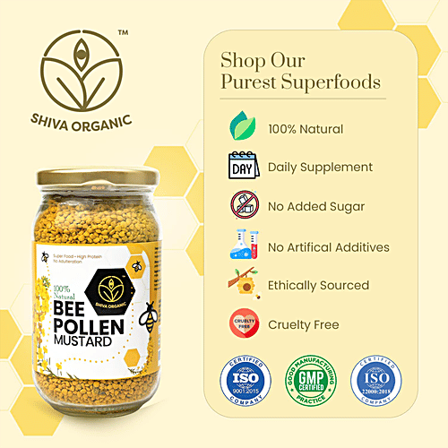 Buy SHIVA ORGANIC Bee Pollen Mustard - 100% Pure, Plant Based Protein ...