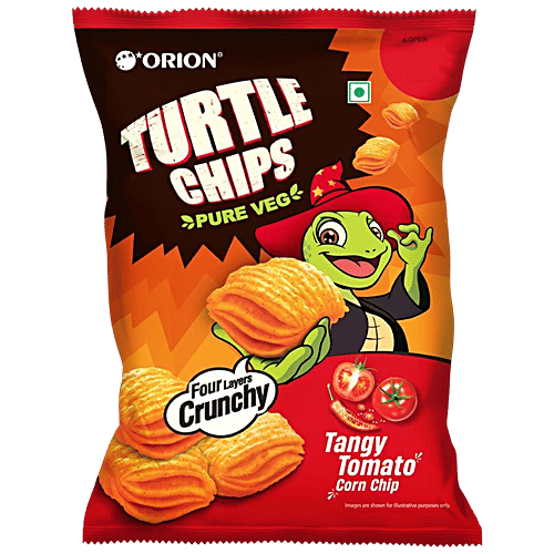 Buy Orion Turtle Chips Tangy Tomato Corn Chip - 100% Veg Party Snack ...