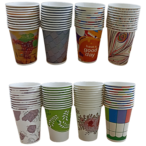 Buy Paricott Paper Cup - Mix Design, Assorted Colour, Eco-friendly ...