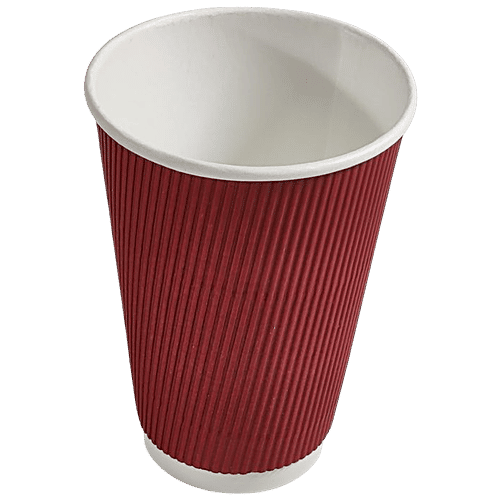 Buy Paricott Paper Cup - Rippled, Maroon, Eco-friendly, Biodegradable ...