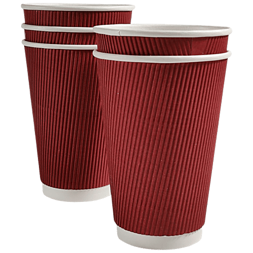 Buy Paricott Paper Cup - Rippled, Maroon, Eco-friendly, Biodegradable ...