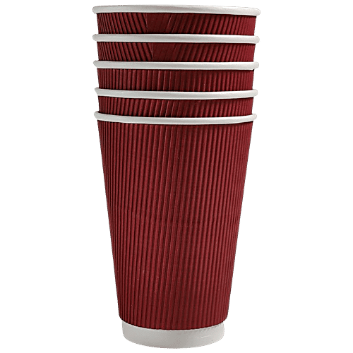 Buy Paricott Paper Cup - Rippled, Maroon, Eco-friendly, Biodegradable ...