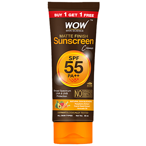 Buy Wow Skin Science Matte Finish Sunscreen Creme - With SPF 55 PA++ ...
