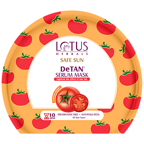 Buy Lotus Herbals Safe Sun Detan Serum Mask - Tomato Extract, Anti ...