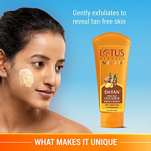 Buy Lotus Herbals Safe Sun Detan After-Sun Face Scrub - Walnut ...