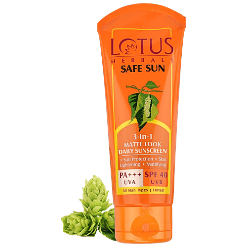 Buy Lotus Herbals Safe Sun 3 In 1 Matte Look Daily Sunscreen - SPF 40 ...