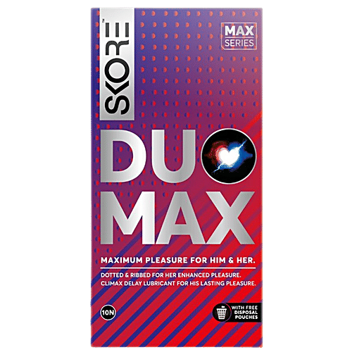 Buy Skore Duo Max Condoms - Mutual Climax For Him & Her, Dotted ...