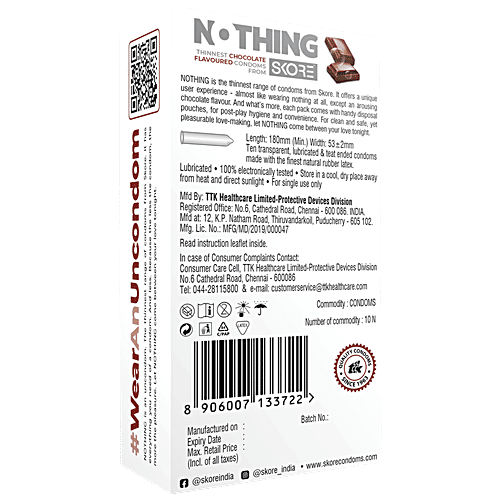 Buy Skore Nothing Condoms - Chocolate Flavoured, Ultra Thin Online at ...