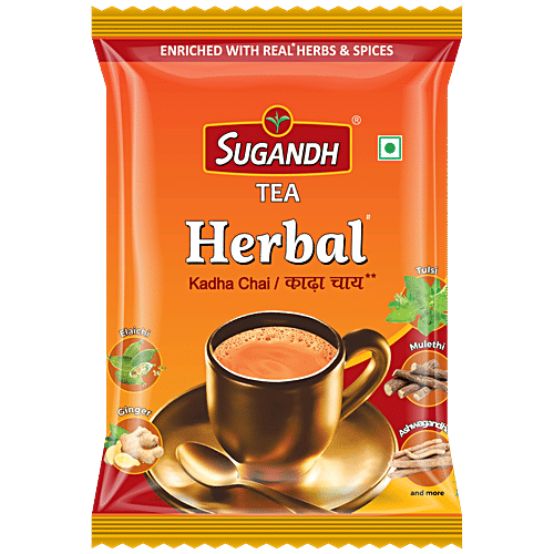 Buy SUGANDH Herbal Tea/Kadha Chai - With Elachi & Ginger, Rich In Taste ...