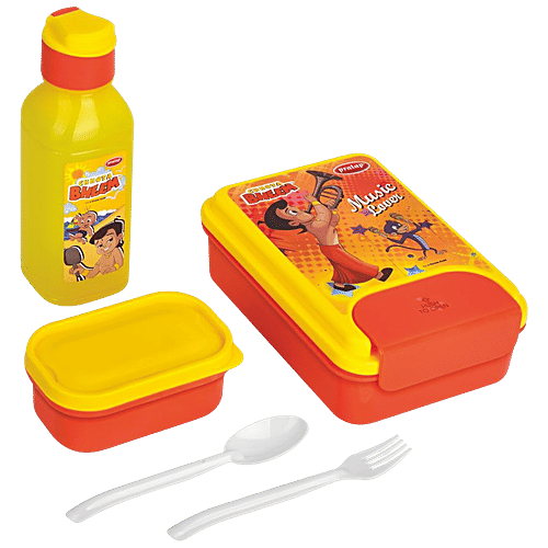 Buy Pratap One Lock Chhota Bheem Lunch Box Set - Small, Lightweight ...