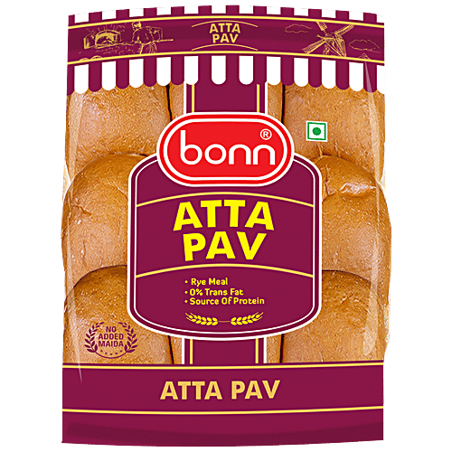 Buy Bonn Bread Atta Pav - Extra Soft, No Trans Fat, Rye Meal, No Maida ...