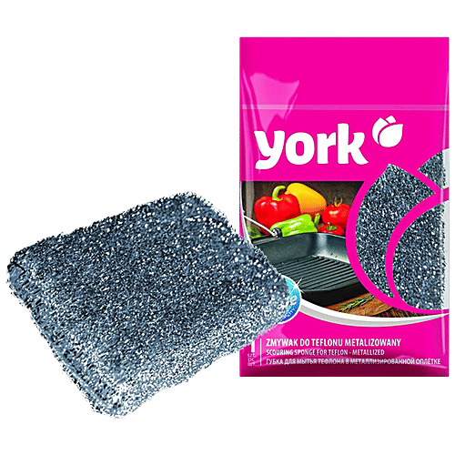 Buy YORK Metal Scrub/Scouring Sponge - Bacteria Stop, Ergo, Silver ...
