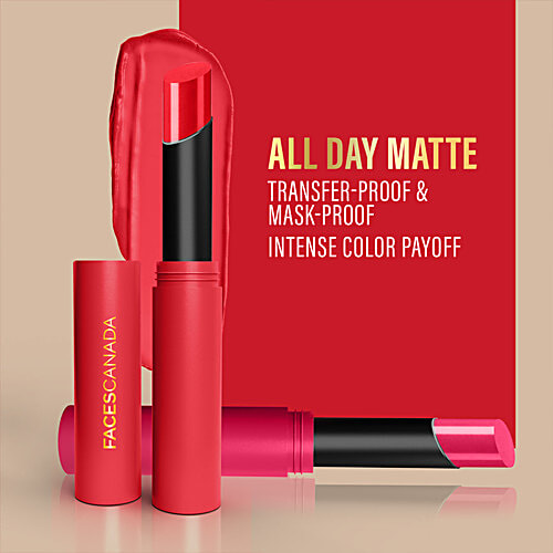 Buy FACES CANADA Long Stay Matte 3-In-1 Lipstick - Intense Colour ...