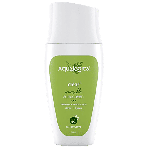 Buy Aqualogica Clear+ Invisible Sunscreen - SPF 50, Green Tea ...