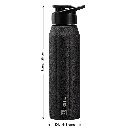 Buy BB Home Atom Stainless Steel Water Bottle With Sipper Cap - Black ...