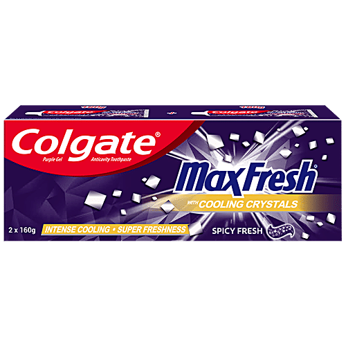 Colgate MaxFresh Purple Gel Toothpaste - Spicy Fresh With Menthol For ...