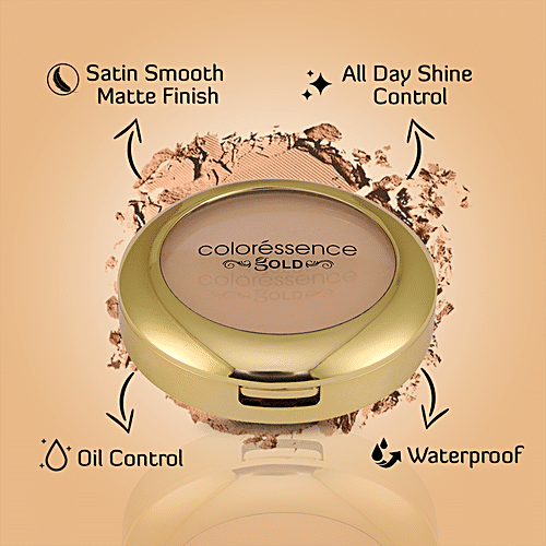 Buy Coloressence Glitterati Compact Powder Gold Range - Oil Free, Matte ...