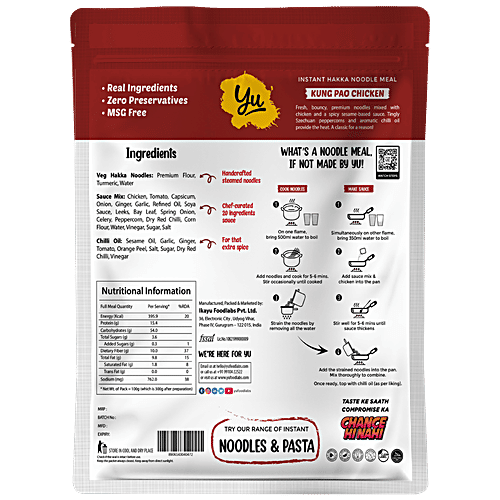 Buy Yu Instant Chicken Hakka Noodles With Kung Pao Sauce + Veggies ...