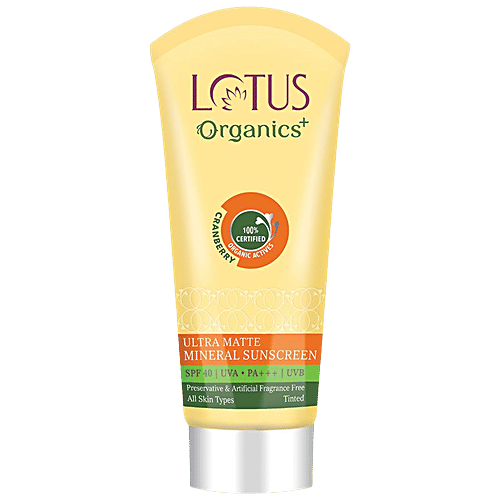 Buy Lotus Organics+ Ultra Matte Mineral Sunscreen - SPF 40, PA+++, For ...