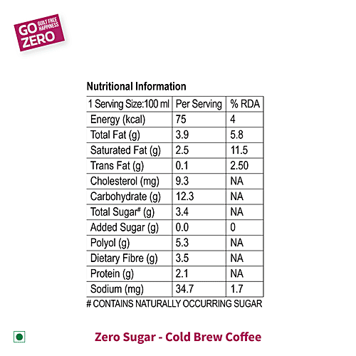 Buy Go Zero Zero Sugar Ice Cream - Cold Brew Coffee Online at Best ...