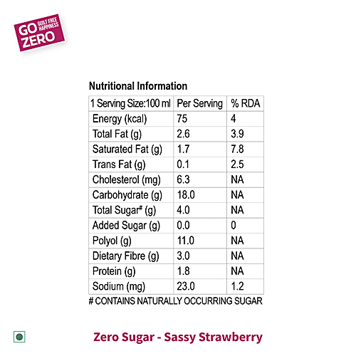 Buy Go Zero Zero Sugar Ice Cream - Sassy Strawberry Online at Best Price of Rs 93.50 - bigbasket