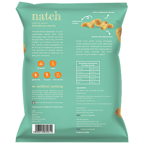Buy Natch Chickpea Puffs - Vegan Cheddar, All Natural, Plant-Based ...