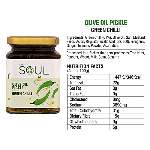 Buy ADF Soul Olive Oil Pickle - Green Chilli Online at Best Price of Rs ...