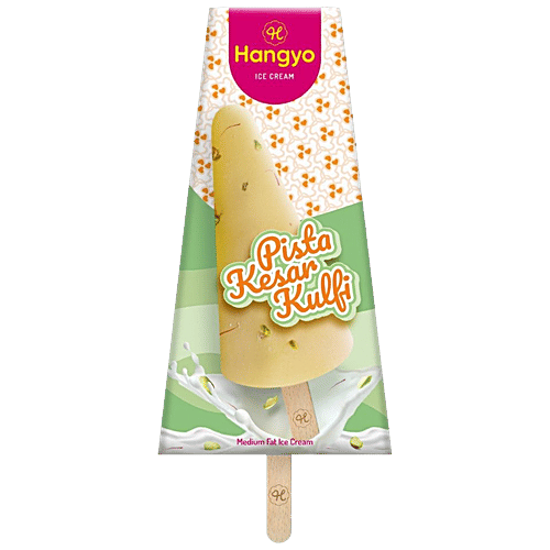 Buy Hangyo Kesar Pista Kulfi - Medium Fat Ice Cream Online at Best ...