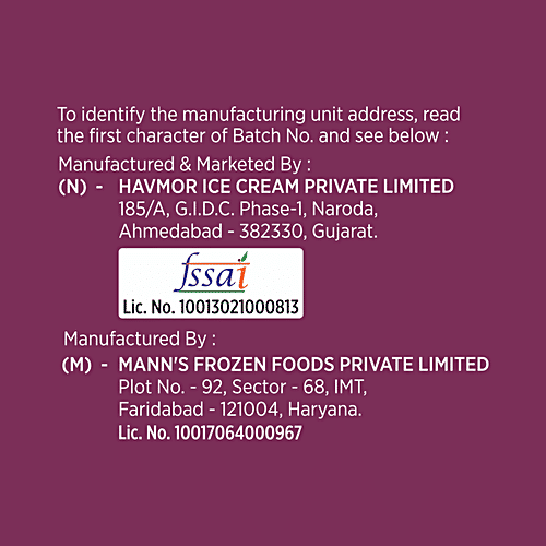 Buy Havmor Ice Cream - Taj Mahal, Real Taste Of Dry Taste Online at ...