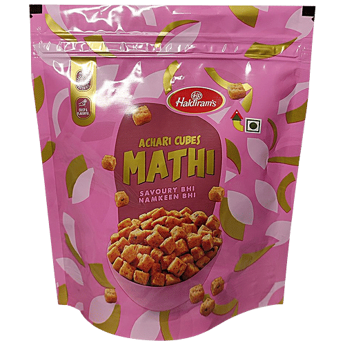 Buy Haldiram's Achari Cubes Mathi - Savoury & Namkeen Online at Best ...