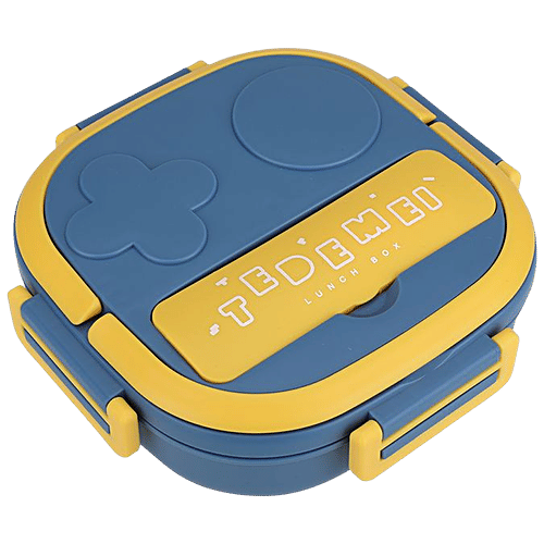 Buy Tedemei Lunch Box - Stainless Steel Interior, 2 Compartment, Blue ...