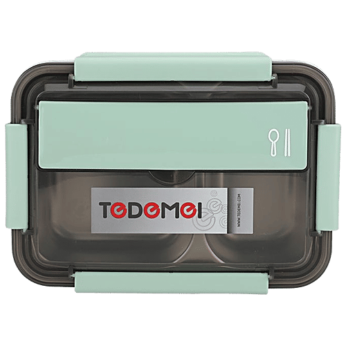 Buy Tedemei Lunch Box - Stainless Steel Interior, 2 Compartment, Green ...