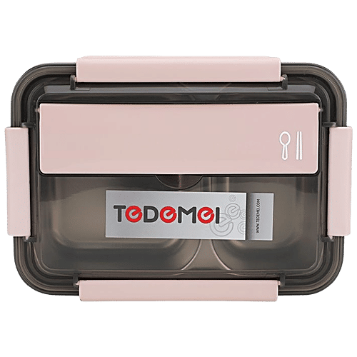 Buy Tedemei Lunch Box - Stainless Steel Interior, 2 Compartment, Pink ...