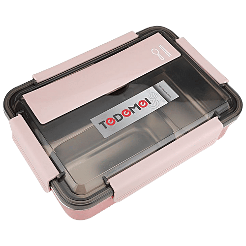 Buy Tedemei Lunch Box - Stainless Steel Interior, 3 Compartment, Pink ...