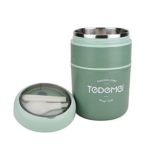 Buy Tedemei Lunch Box - Stainless Steel Interior, 2 Compartment, Round ...