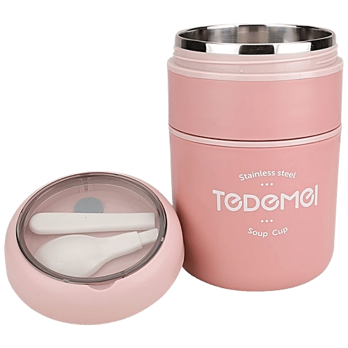 Buy Tedemei Lunch Box - Stainless Steel Interior, 2 Compartment, Round ...