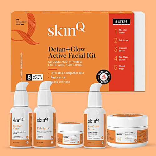 Buy SkinQ Detan & Glow Active DIY Facial Kit - Exfoliates & Brightens ...