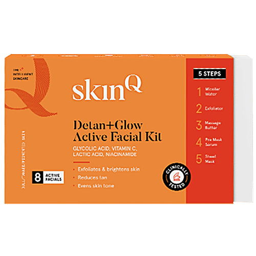 Buy SkinQ Detan & Glow Active DIY Facial Kit - Exfoliates & Brightens ...