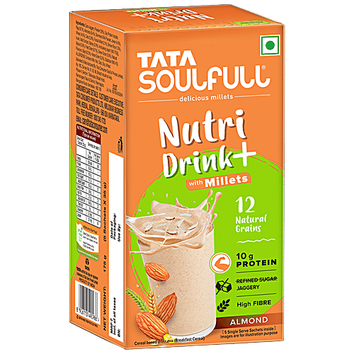 Buy Tata Soulfull Nutri Drink+ With Millets - Almonds, 12 Grains ...