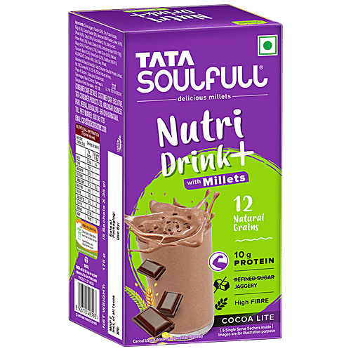 Buy Tata Soulfull Nutri Drink+ With Millets - Cocoa Lite, 12 Grains ...