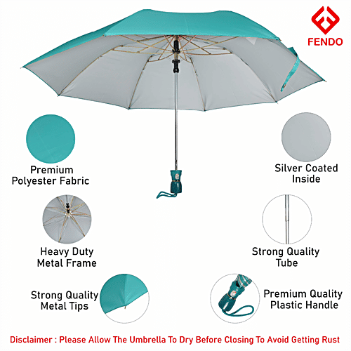 Buy Fendo 2 Fold Umbrella - Auto Open, 62 cm, Sea Green Online at Best ...
