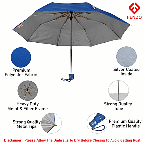 Buy Fendo Aura 3 Fold Umbrella - Hand Open, 21.5 Inches, Royal Blue ...