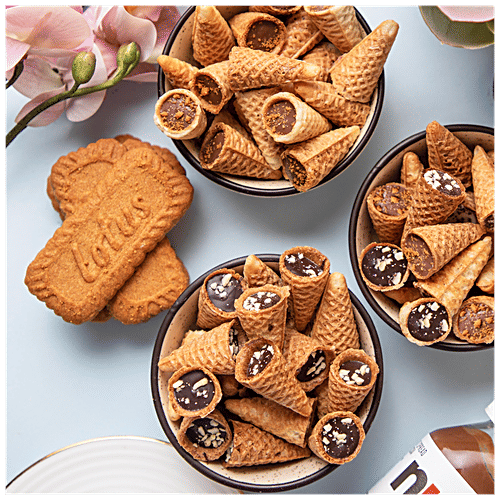 Buy Nova Nova Best Bite Choco Filled Cones - Nutella Biscoff Online at ...