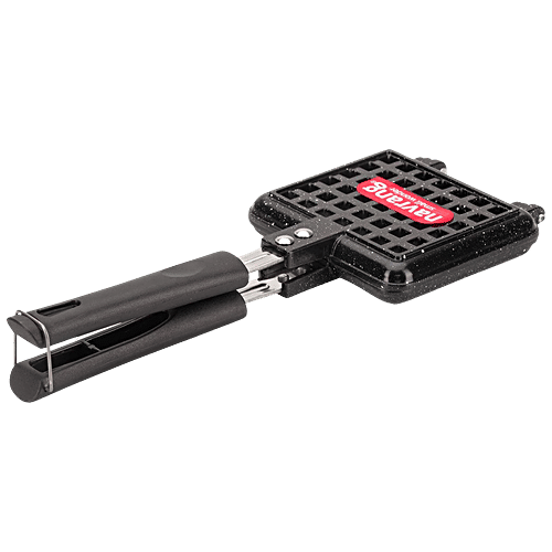Buy Navrang Aluminium Waffle Maker Small Wonder, Black - Non-Stick ...