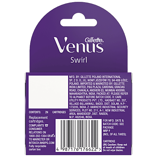 Buy Gillette Venus Venus Swirl Razor Cartridges - Long Lasting Painfree ...