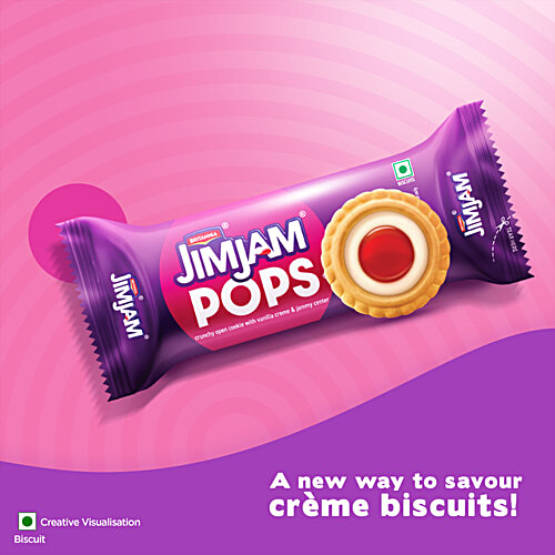 Buy Britannia JimJam Pops Crunchy Open Cookie - With Vanilla Creme ...