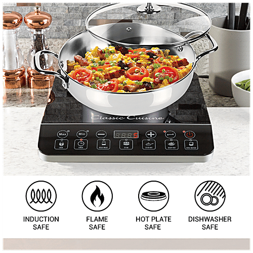 Buy Milton ProCook Stainless Steel Kadhai - Pro Cook, With Glass Lid ...