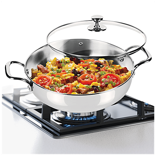 Buy Milton ProCook Stainless Steel Kadhai - Pro Cook, With Glass Lid ...